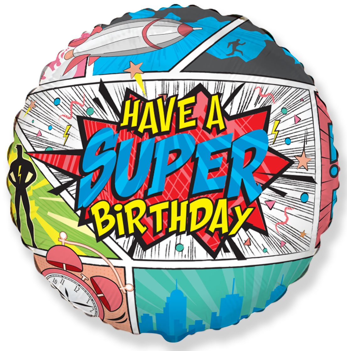 18" Happy Birthday Comic Foil Balloon | Bargain Balloons - Mylar ...