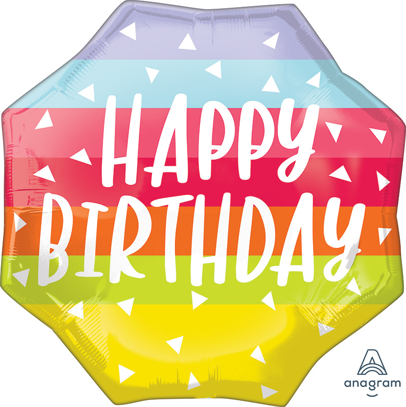 22" Bright and Bold Birthday SuperShape Foil Balloon | Bargain Balloons ...