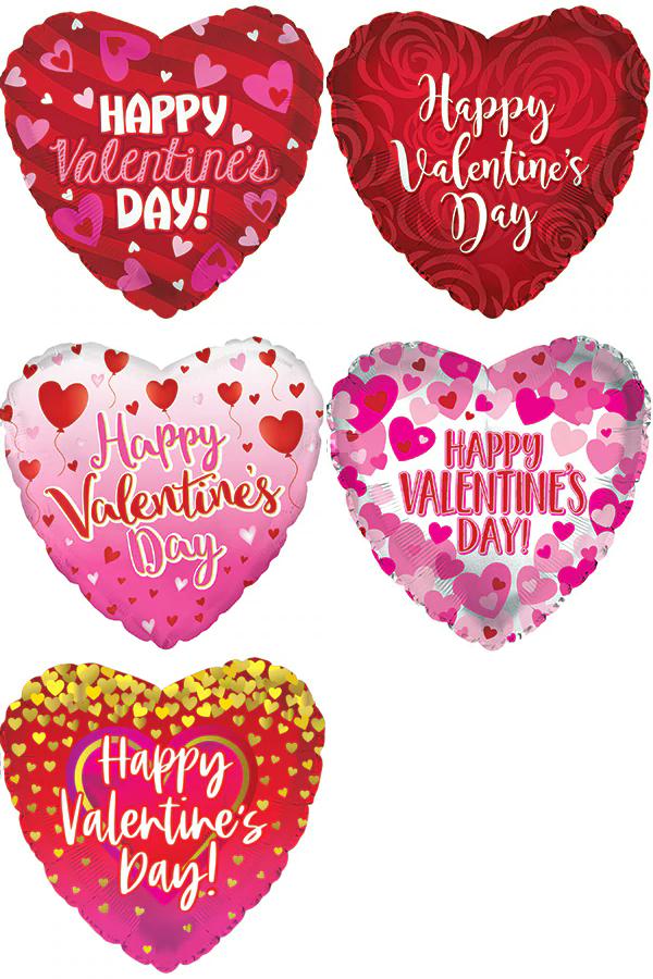 18" Happy Valentine's Day Glitter Hearts Balloon | Bargain Balloons ...