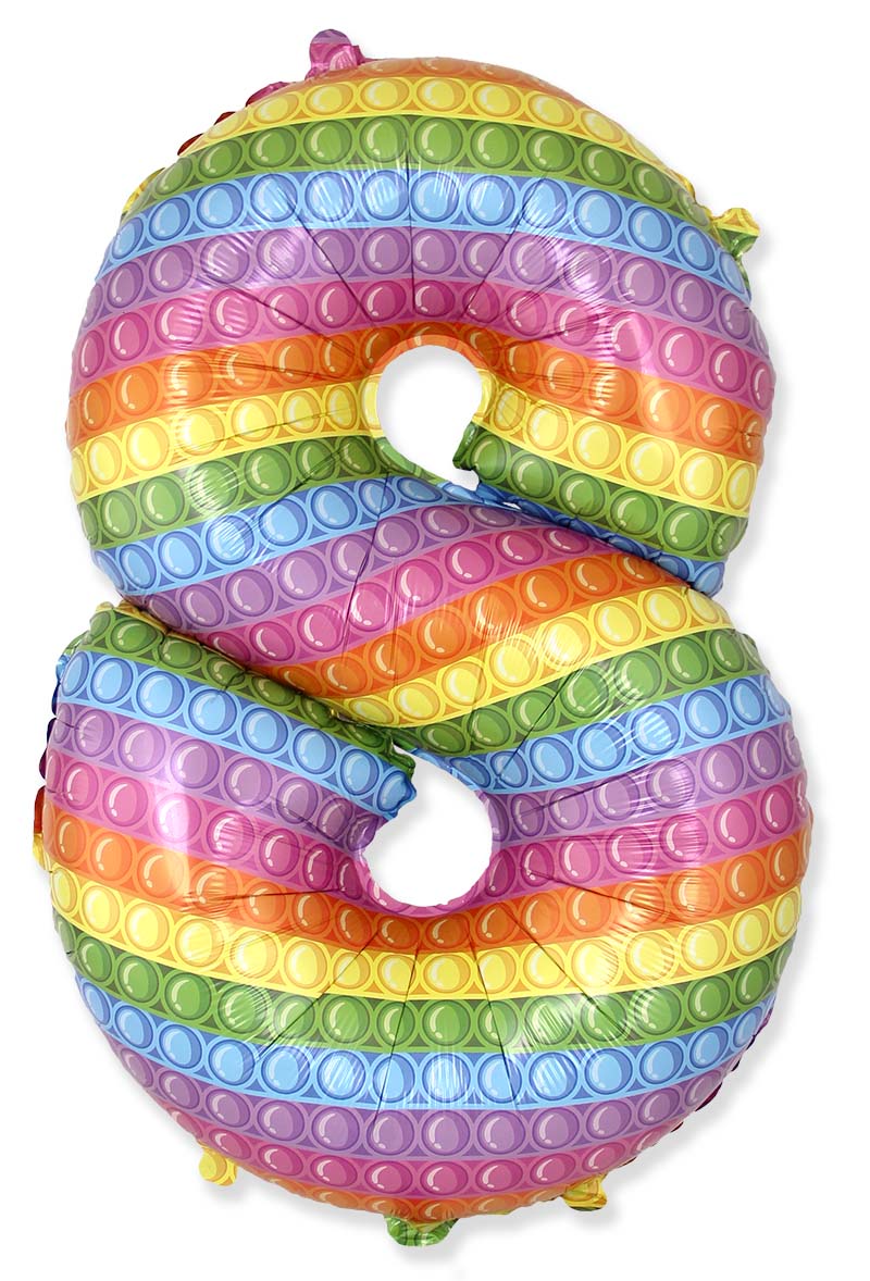 32" Pop Number 8 Foil Balloon Flexmetal | Bargain Balloons - Mylar ...