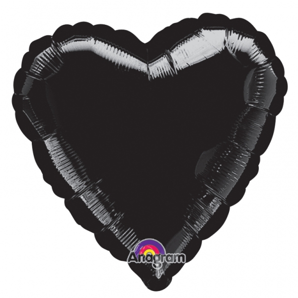 9" Airfill Only Heart Black Heart Balloon | Bargain Balloons - Mylar ...