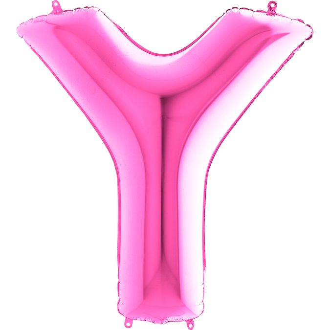 40" Foil Shape Megaloon Balloon Letter Y Fuschia | Bargain Balloons ...
