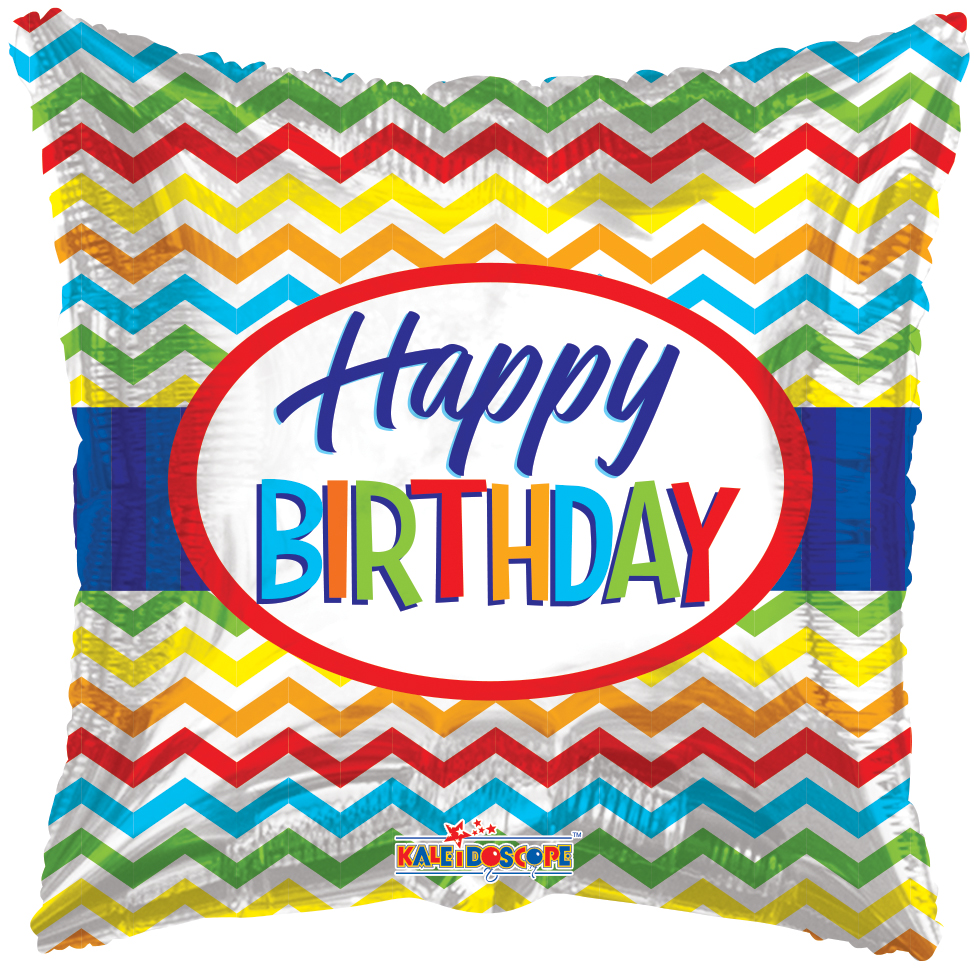 18" Chevron Birthday Foil Balloon | Bargain Balloons - Mylar Balloons ...